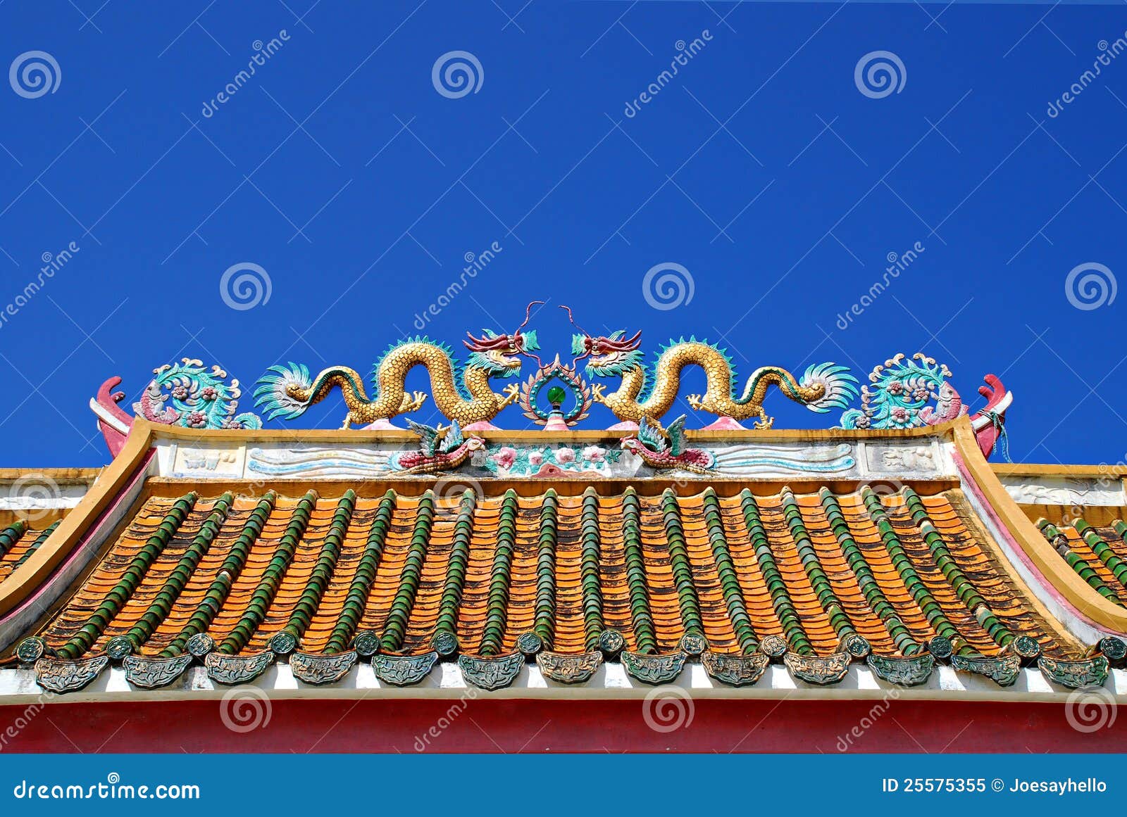 Dragon Chinese Temple Roof stock image. Image of asian - 25575355