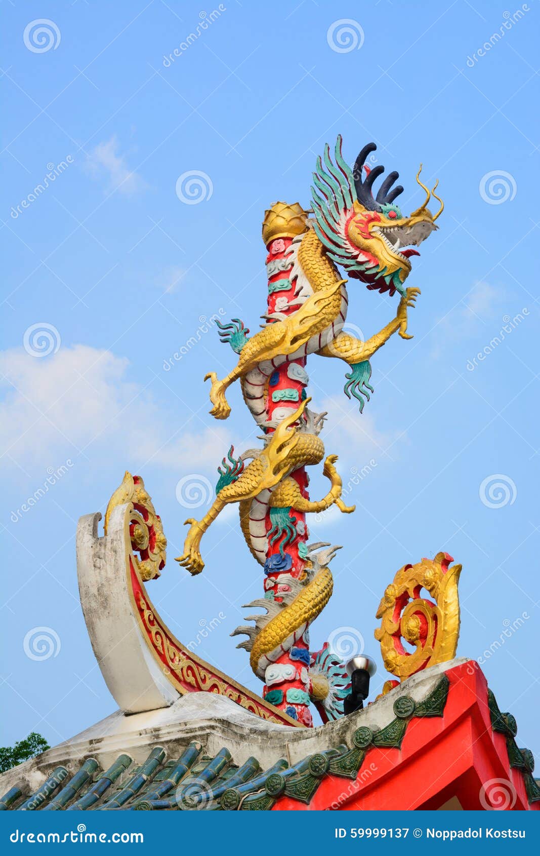 Dragon chinese in Temple stock image. Image of asia, oriental - 59999137