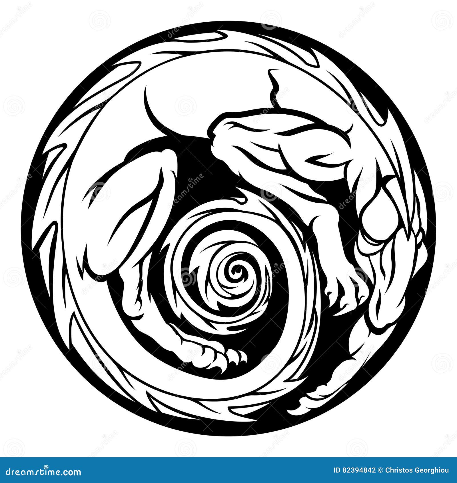 Dragon Circle Design stock vector. Illustration of animal - 82394842
