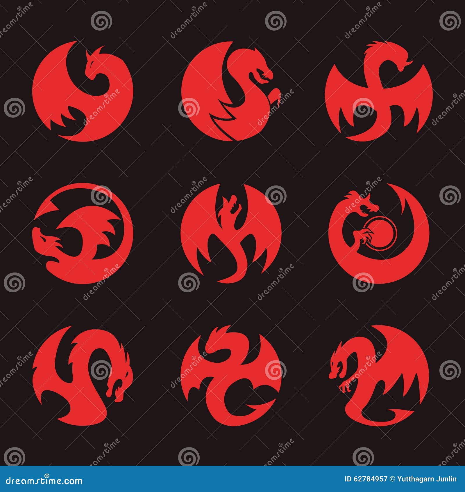 Dragon Circle Icon stock vector. Illustration of chinese - 62784957