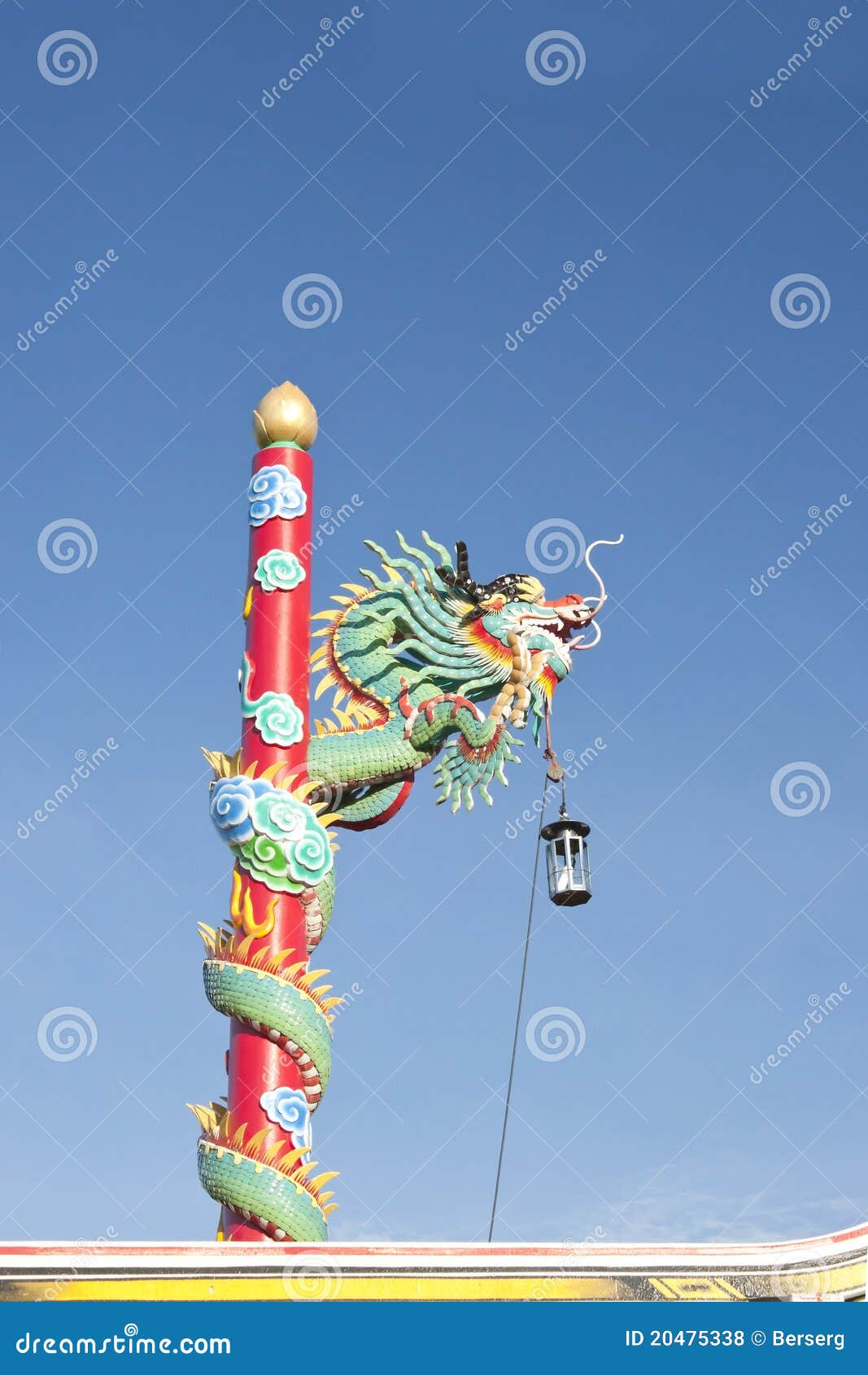 DRAGON CLIMBING POLE stock photo. Image of asia, cloud - 20475338
