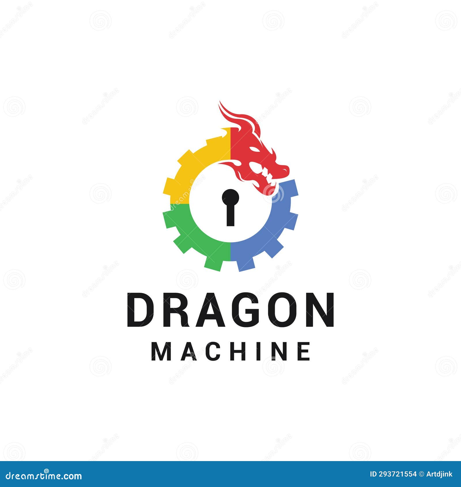 Dragon Colorful Machine Design Vector Emblem Graphic Stock Vector ...