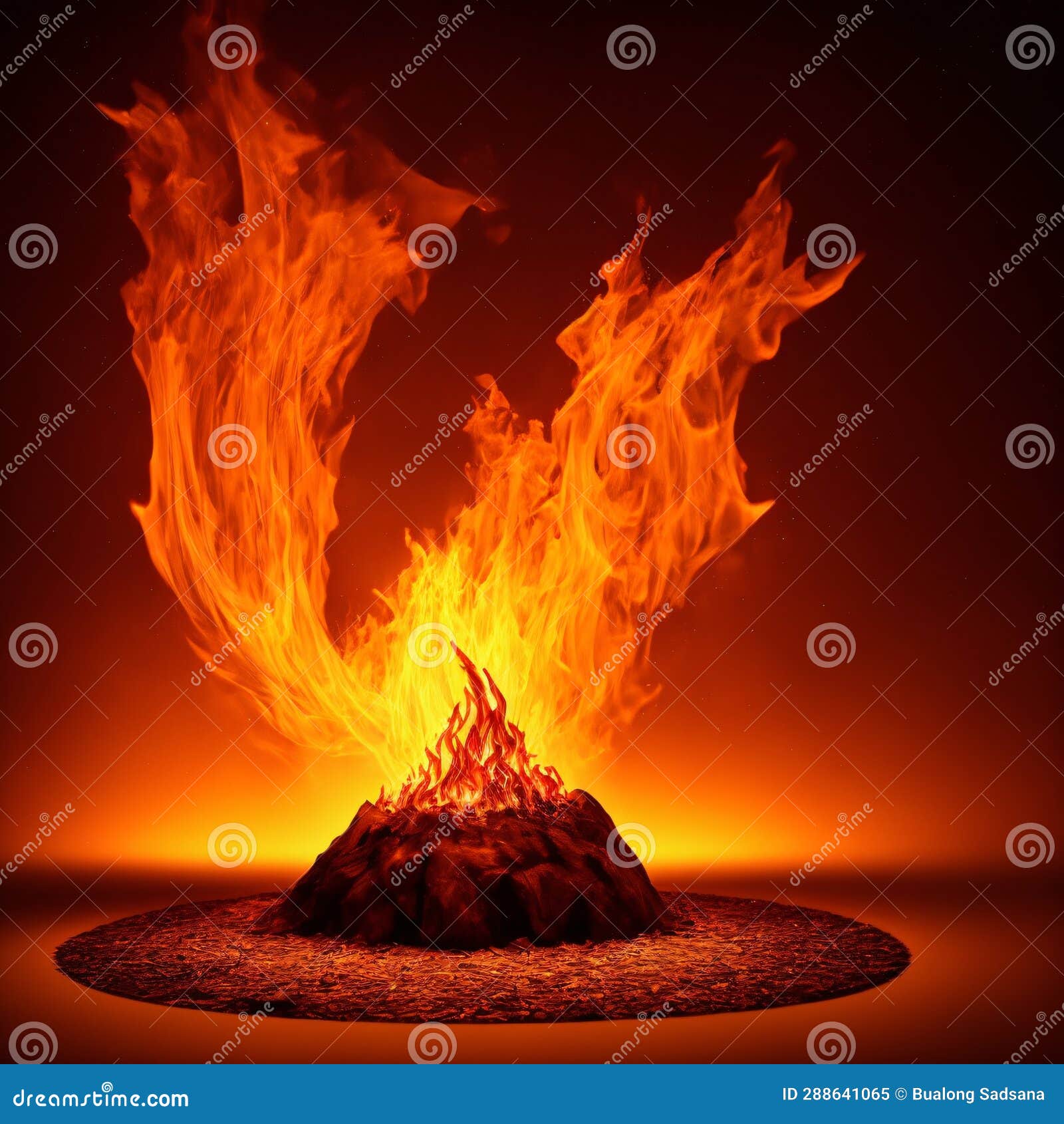 Of Dragon in the Colourful Glow, Mist and Fire. AiI Generated Content ...