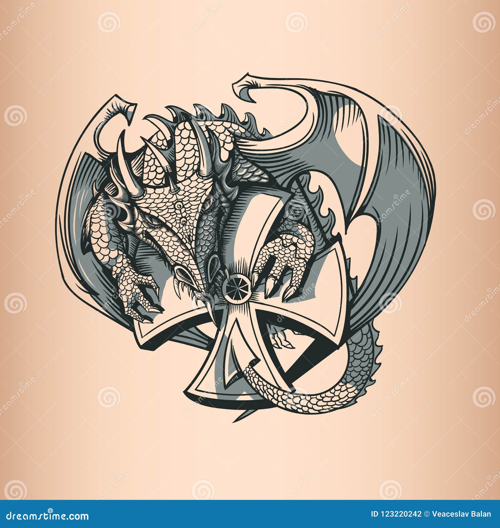 Cross Hand Rotation Commitment Teamwork Together Outline Logo Cartoon Vector | CartoonDealer.com ...