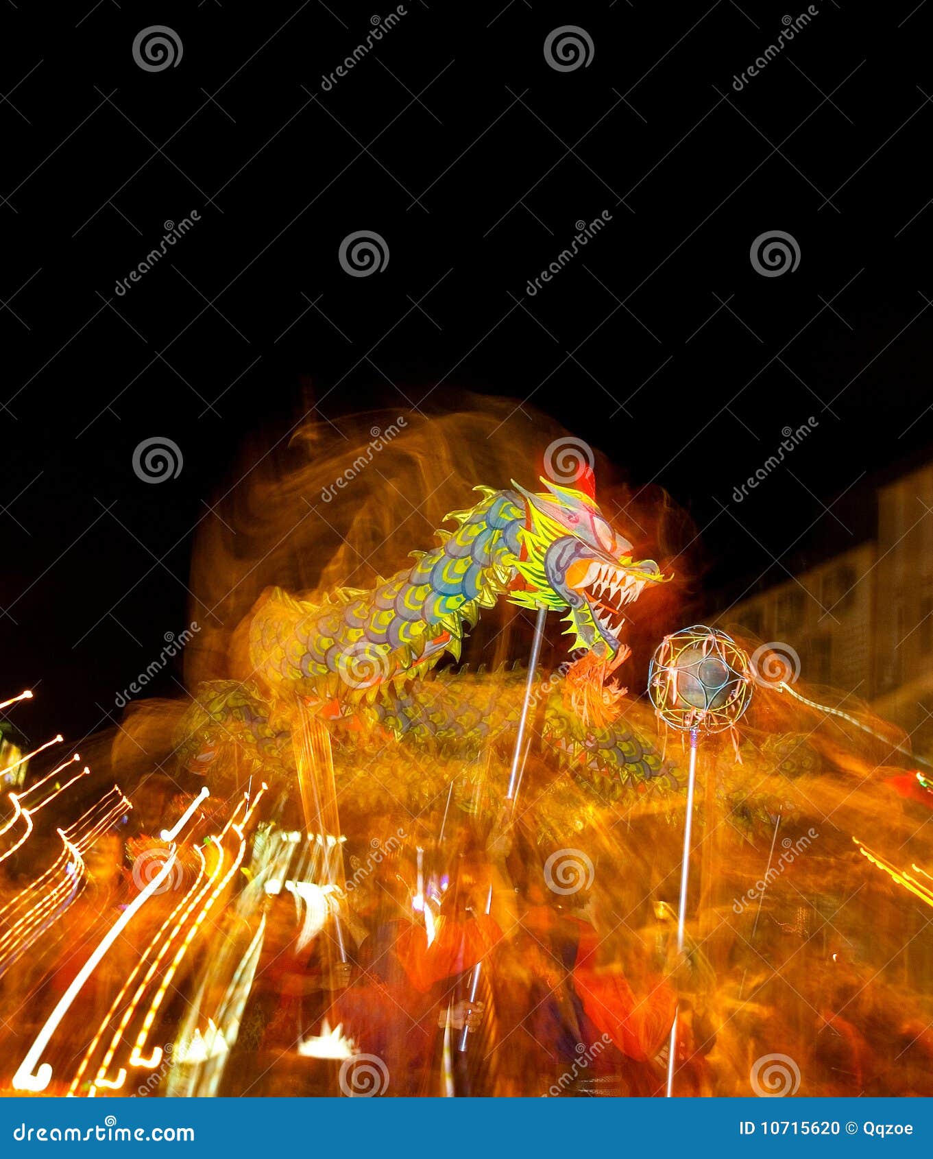 Dragon dance stock photo. Image of blur, motion, dragon - 10715620