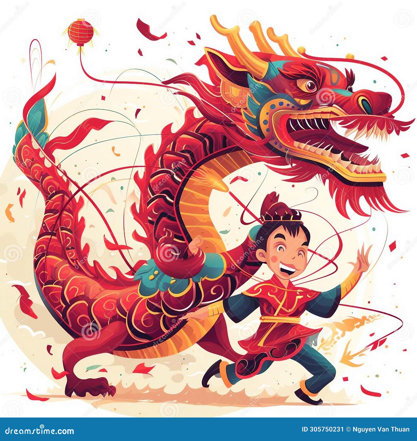 Dragon Dance Extravaganza Vector Animated Illustration Stock ...