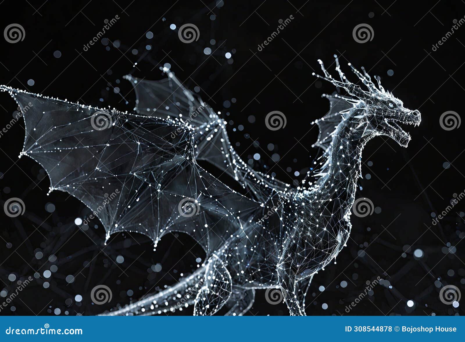 Dragon data line stock illustration. Illustration of line - 308544878