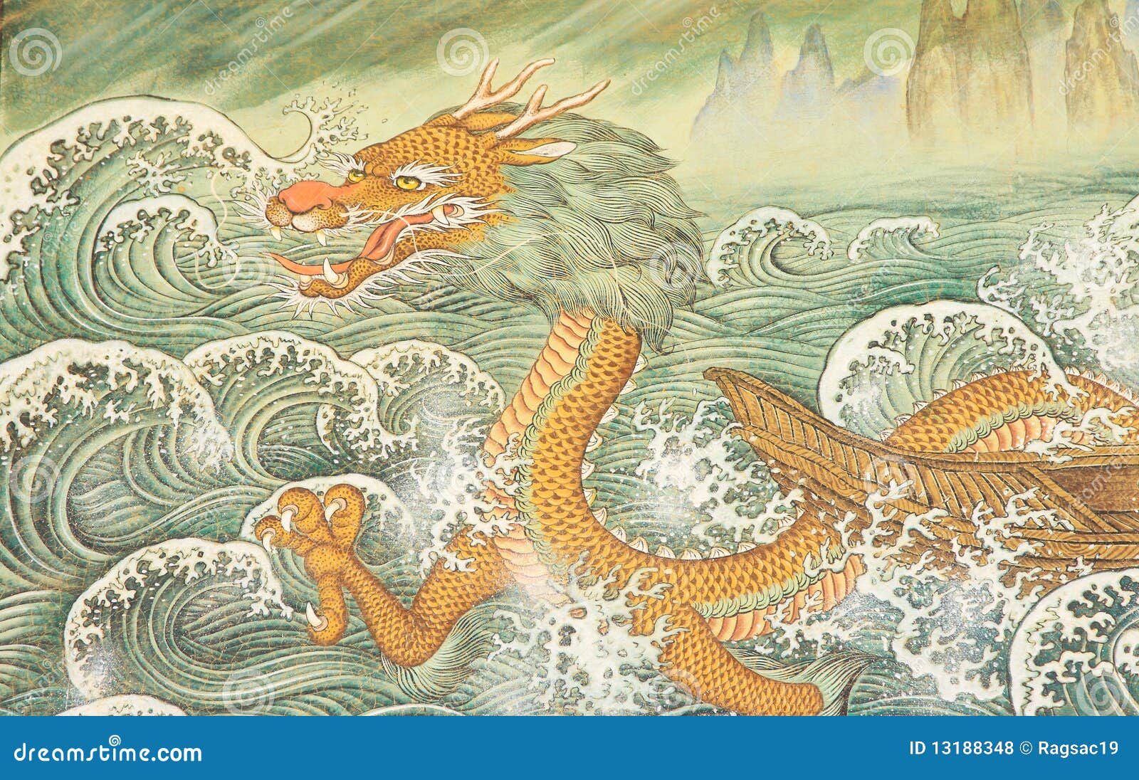 Dragon de bouddhisme photo stock. Image du architecture - 13188348