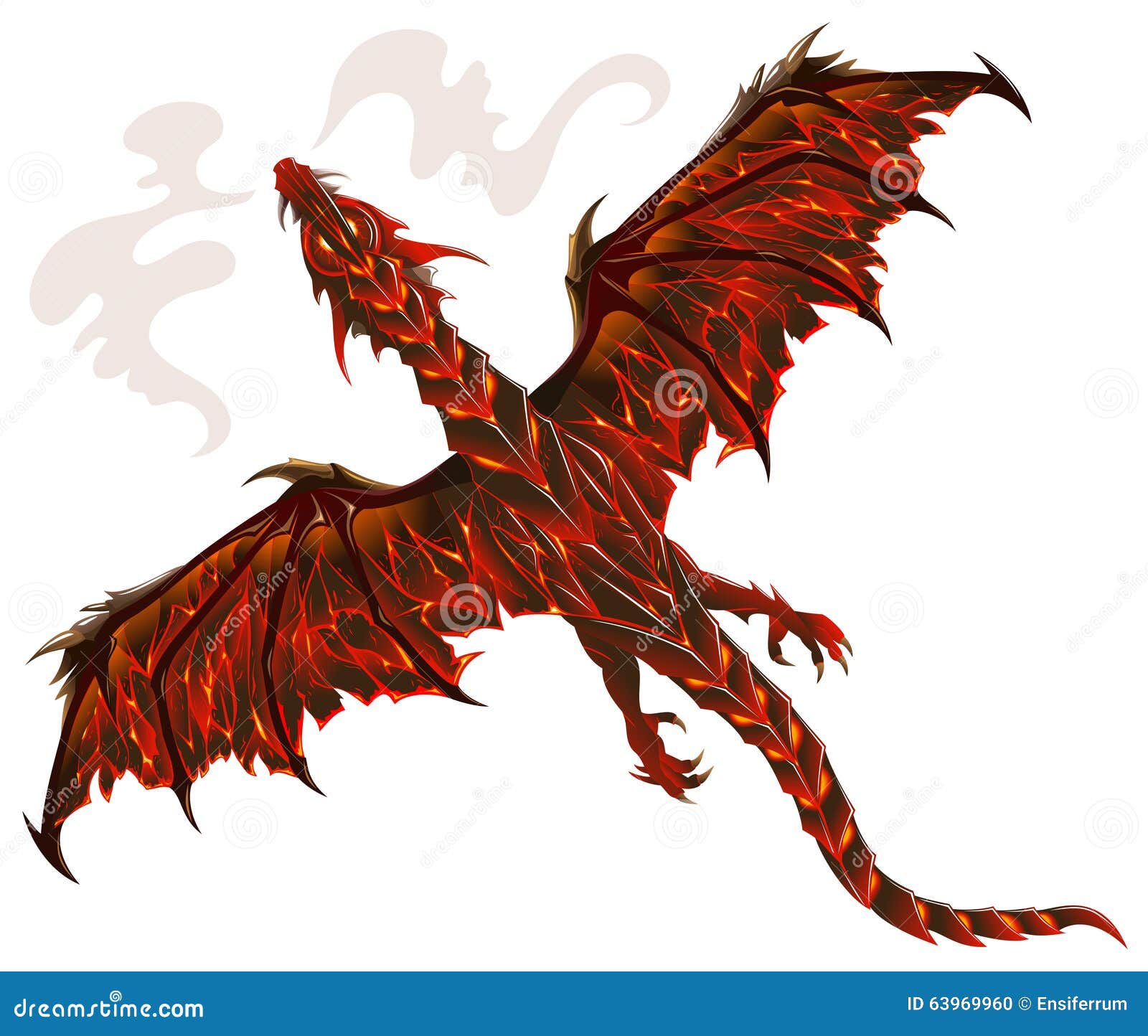 Dragon de lave illustration de vecteur. Illustration du lave - 63969960