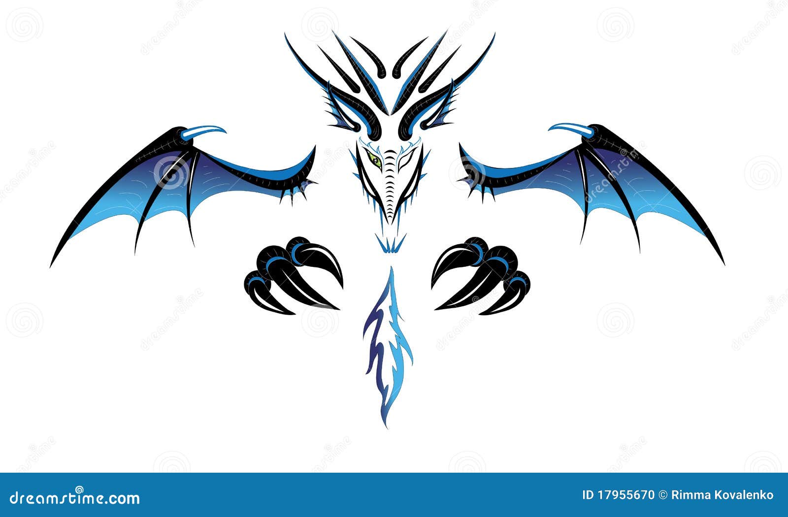 Dragon a demon. stock vector. Illustration of black, demon - 17955670