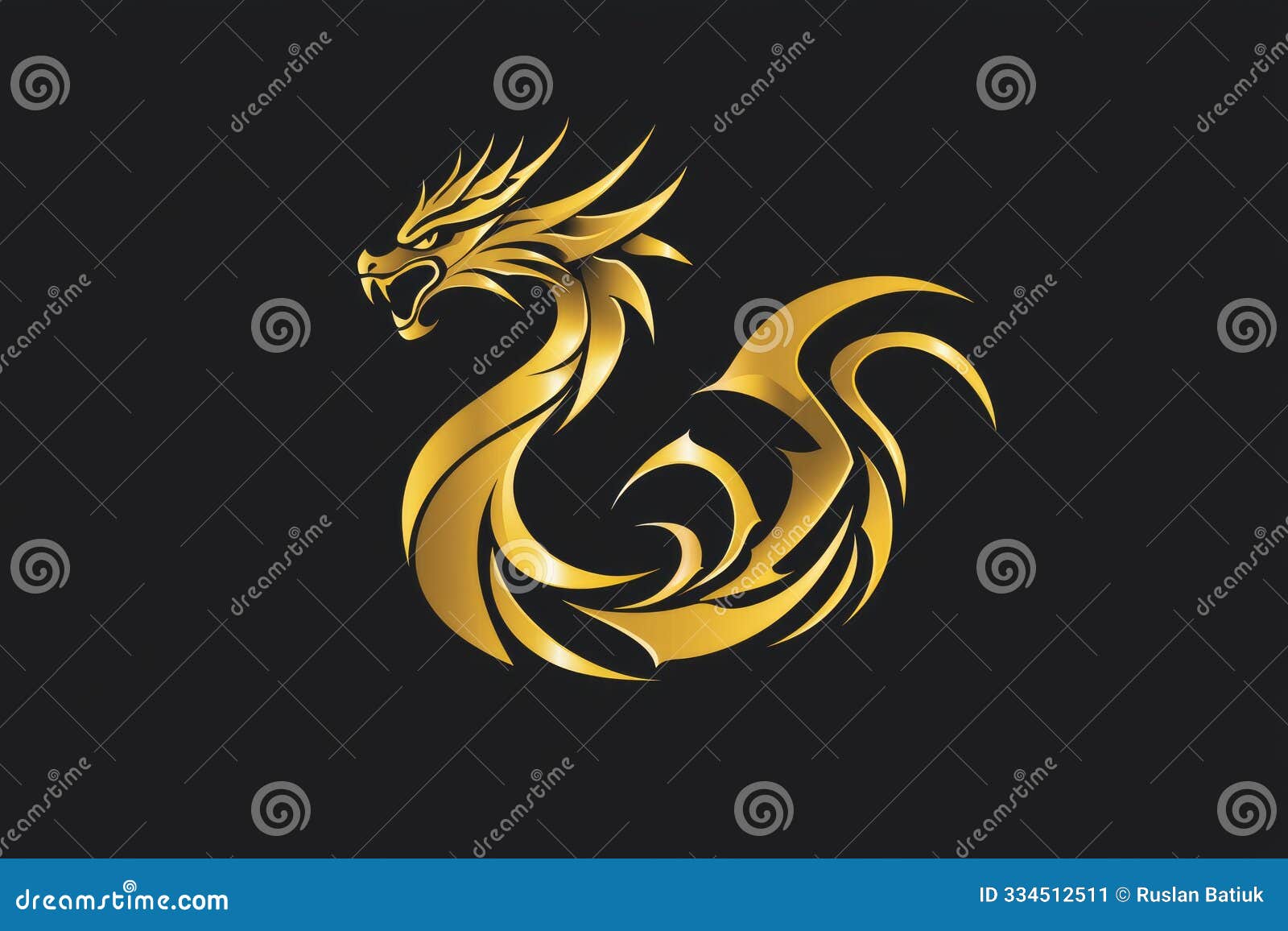 Dragon Design: Creative Commercial Dragon Logo Displayed on a Black ...