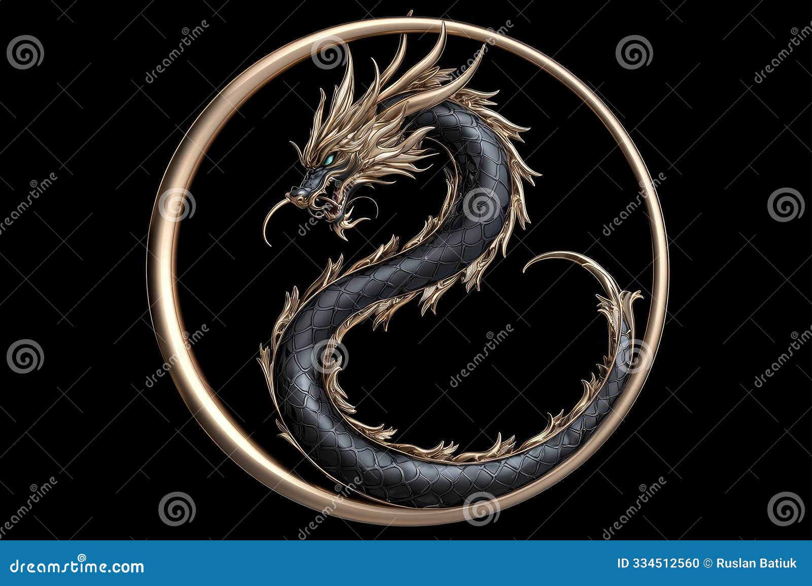 Dragon Design: Creative Commercial Dragon Logo Displayed on a Black ...