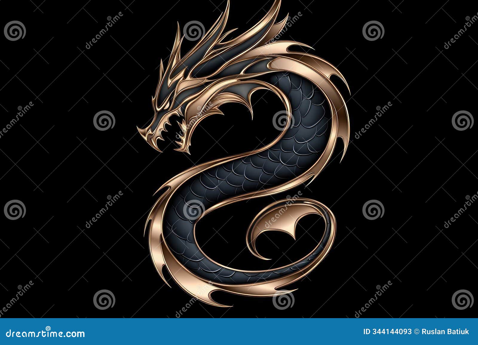 Dragon Design: Creative Commercial Dragon Logo Displayed on a Black ...