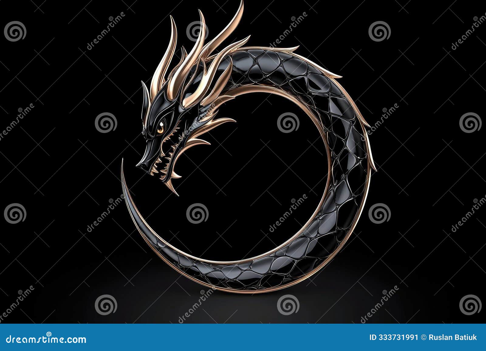 Dragon Design: Creative Commercial Dragon Logo Displayed on a Black ...