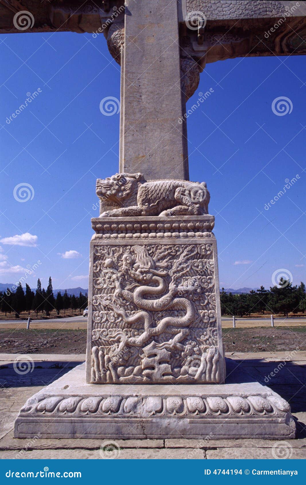 Dragon Design of Stone Archway Stock Photo - Image of empress, treasure ...