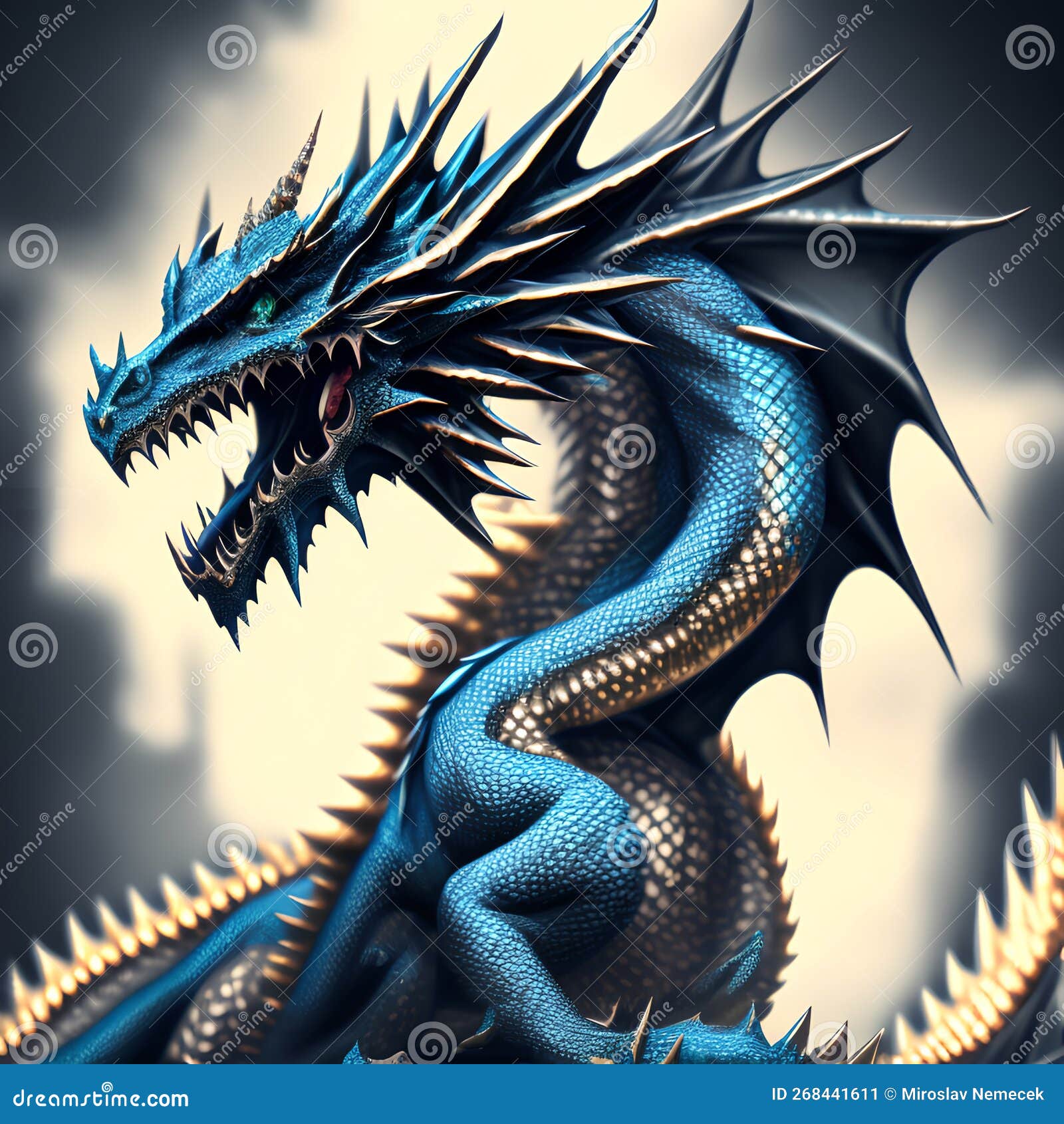 Dragon of Diamond, Generative AI Illustration Stock Illustration ...