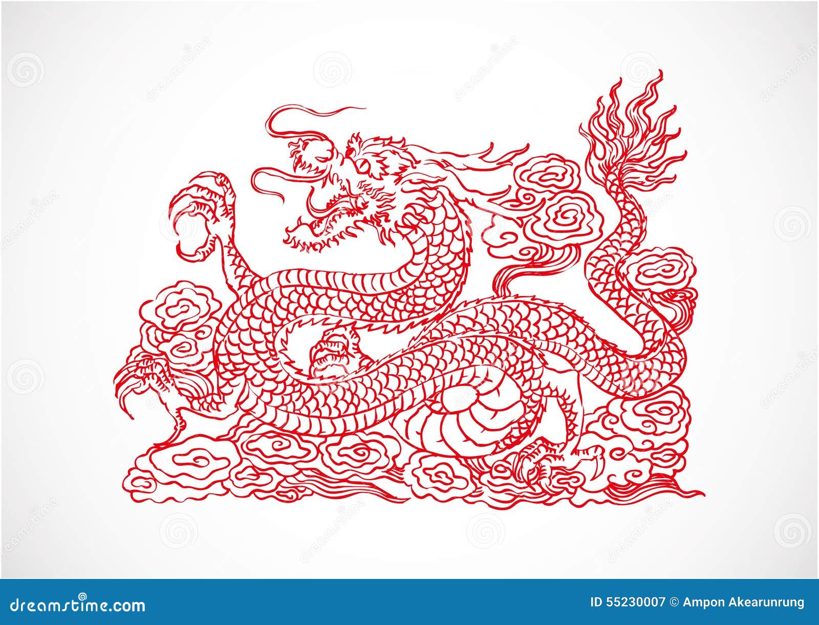Red Dragon Outline