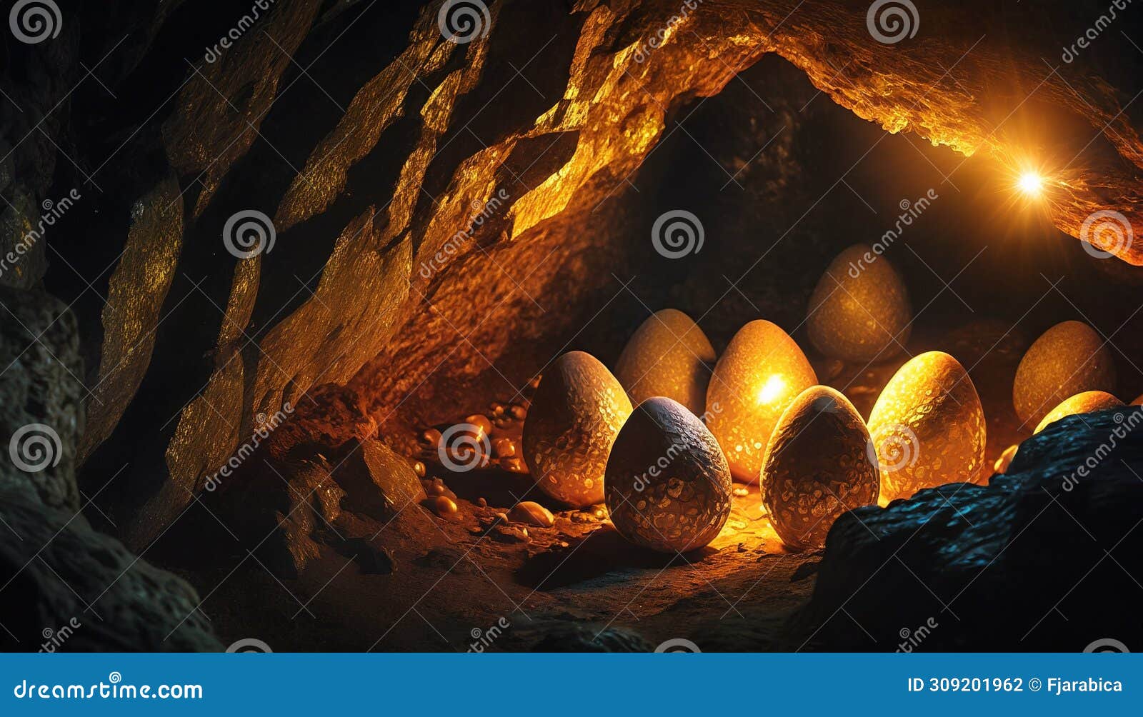 Dragon Egg with Dragon in Cave Stock Illustration - Illustration of darkness, carving: 309201962