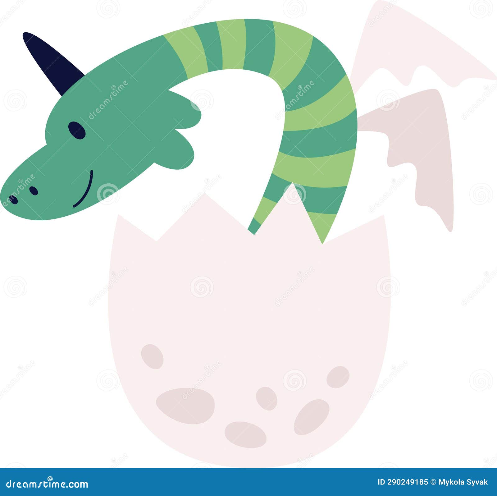 Dragon in Egg Shell stock illustration. Illustration of isolated ...