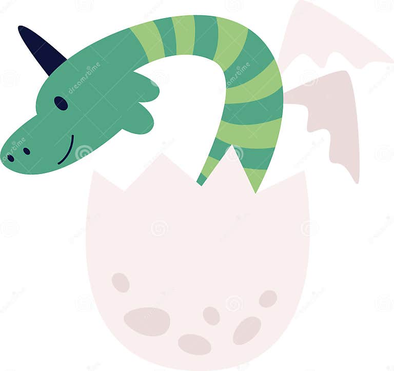 Dragon in Egg Shell stock illustration. Illustration of isolated ...