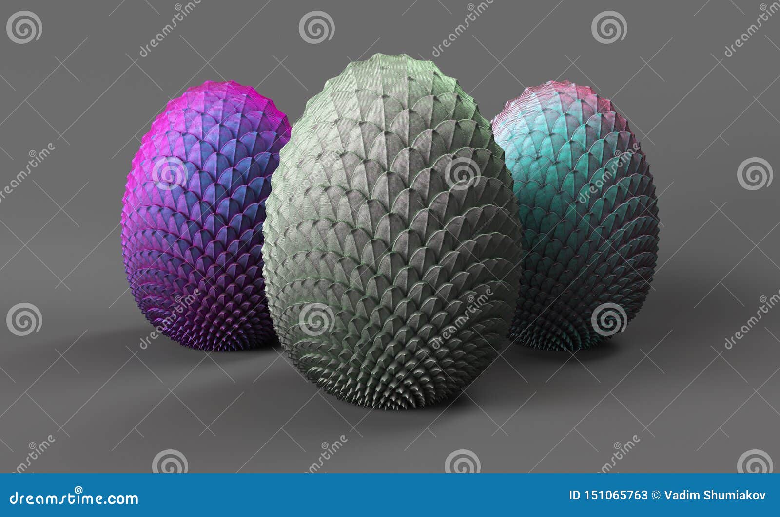 Dragon Eggs Vector Cartoon Egg-shell And Colorful Egg-shaped Easter ...