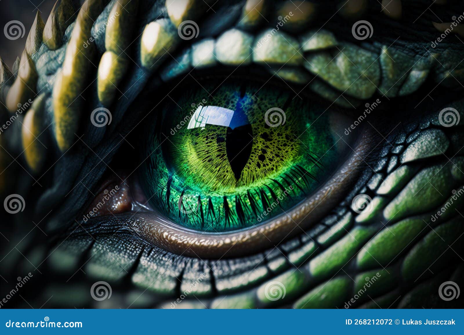 Dragon eye close up stock illustration. Illustration of look - 268212072