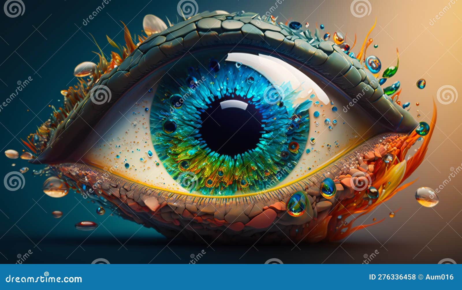 Dragon Eyeball, Multicolored Abstraction Stock Illustration ...