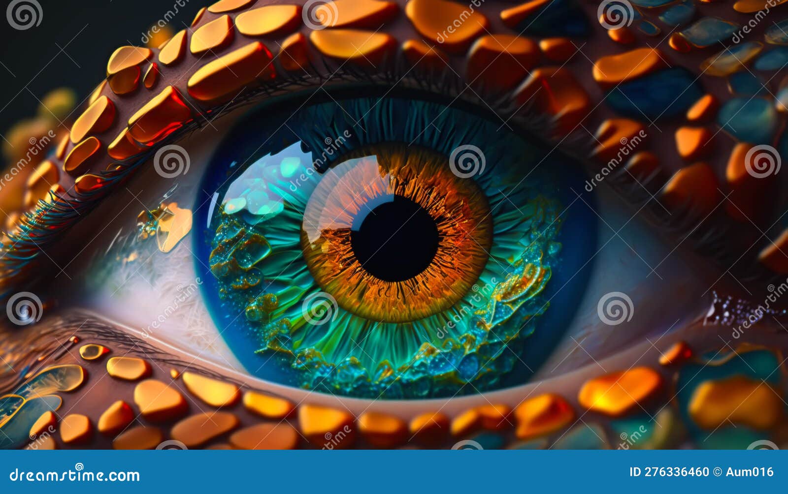 Dragon Eyeball, Multicolored Abstraction Stock Illustration ...
