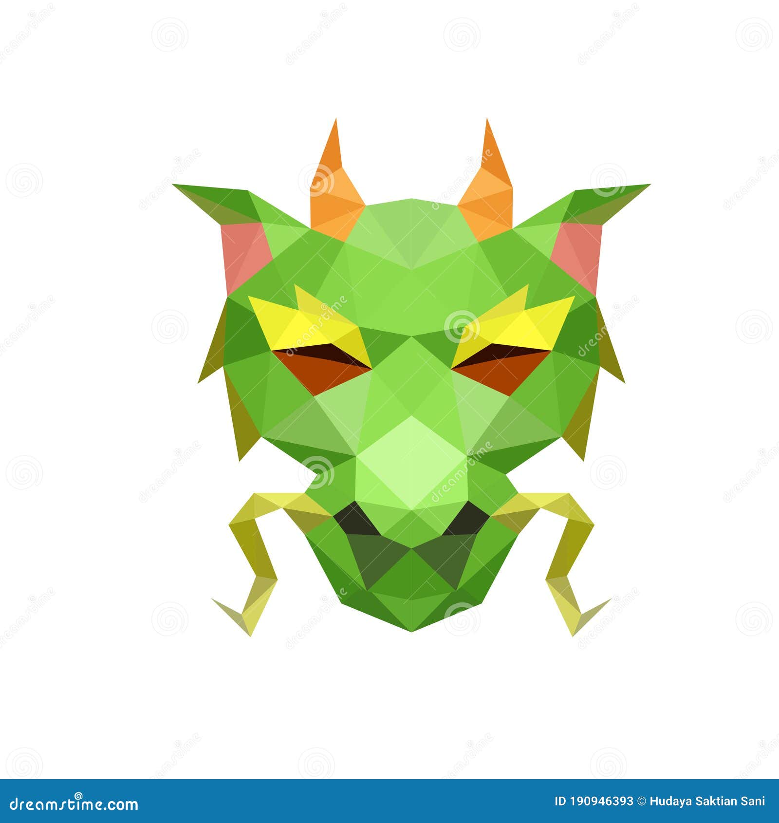 DRAGON FACE with POLYGONAL GEOMETRIC STYLE Stock Vector - Illustration ...