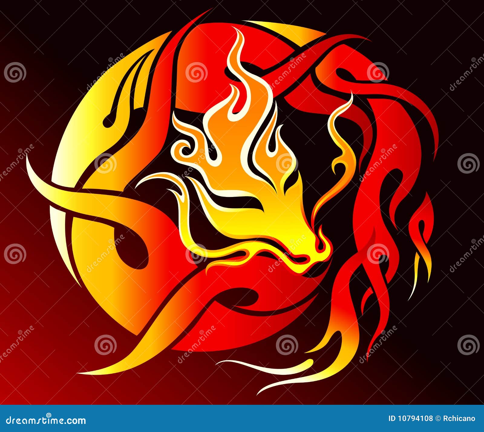 Dragon fire stock vector. Illustration of modern, fantasy - 10794108
