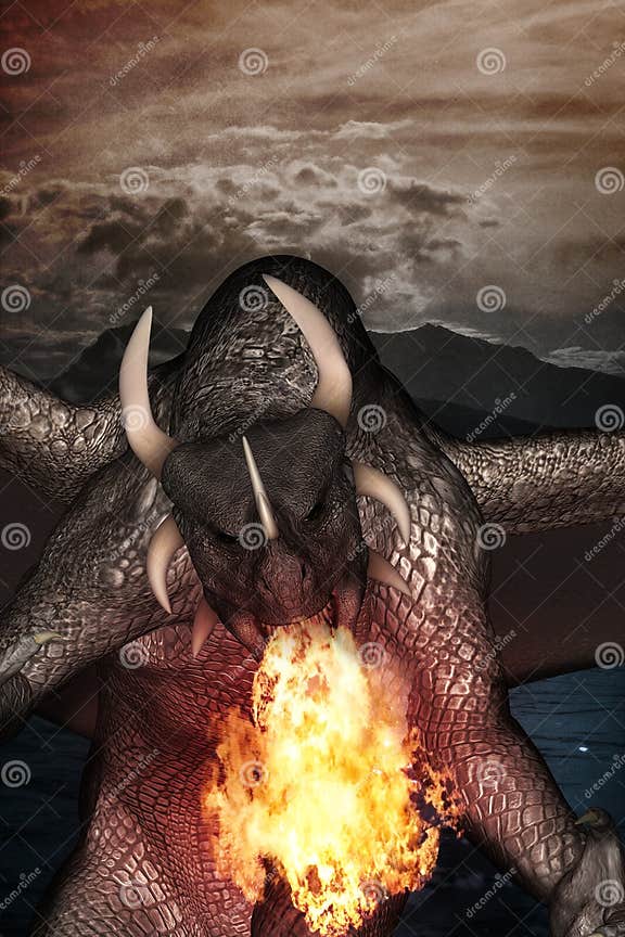 Dragon Fire ilustração stock. Ilustração de chifres, fantasia - 50117870