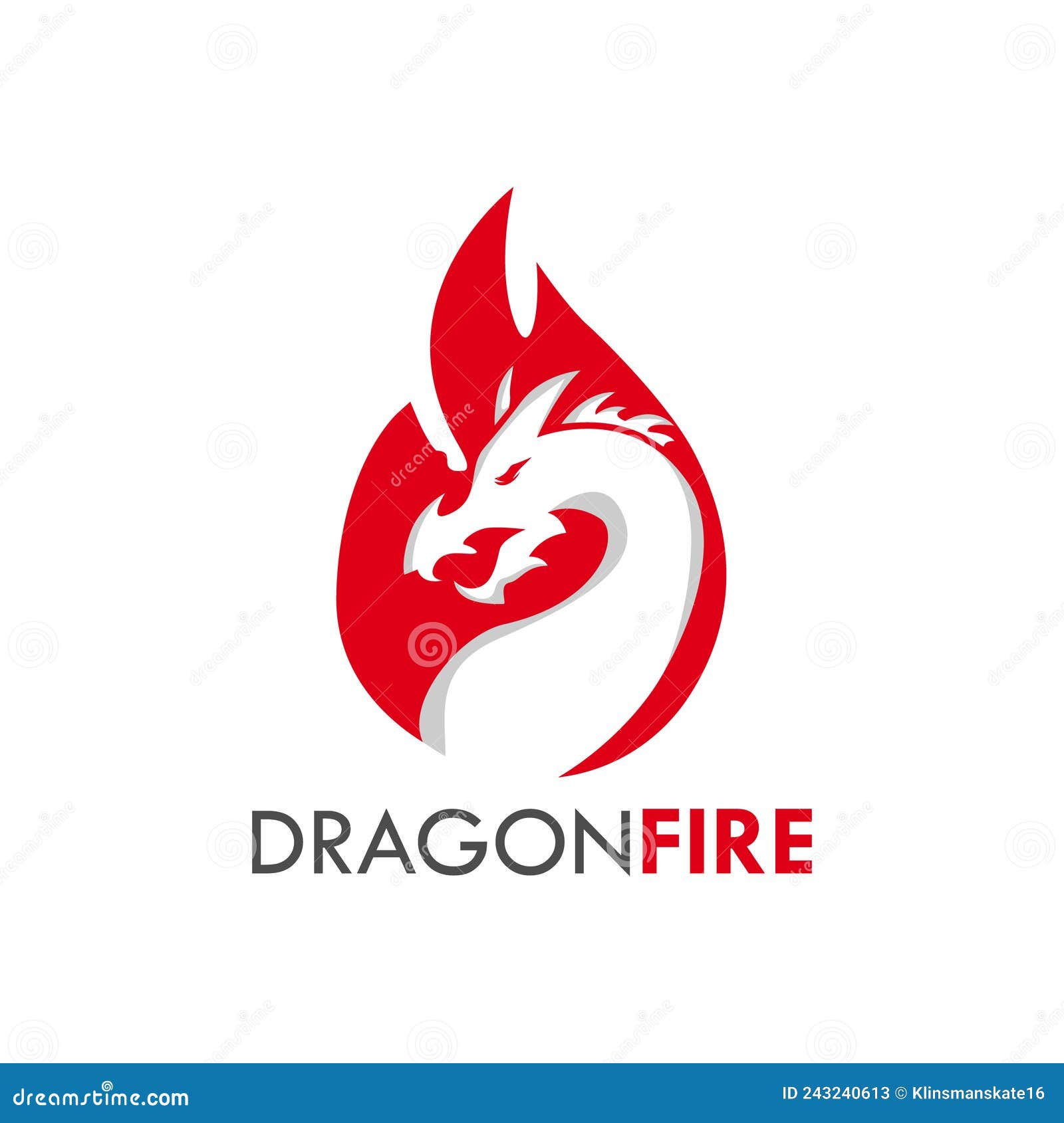 Dragon Fire Logo Template Concept Design Stock Vector - Illustration of ...