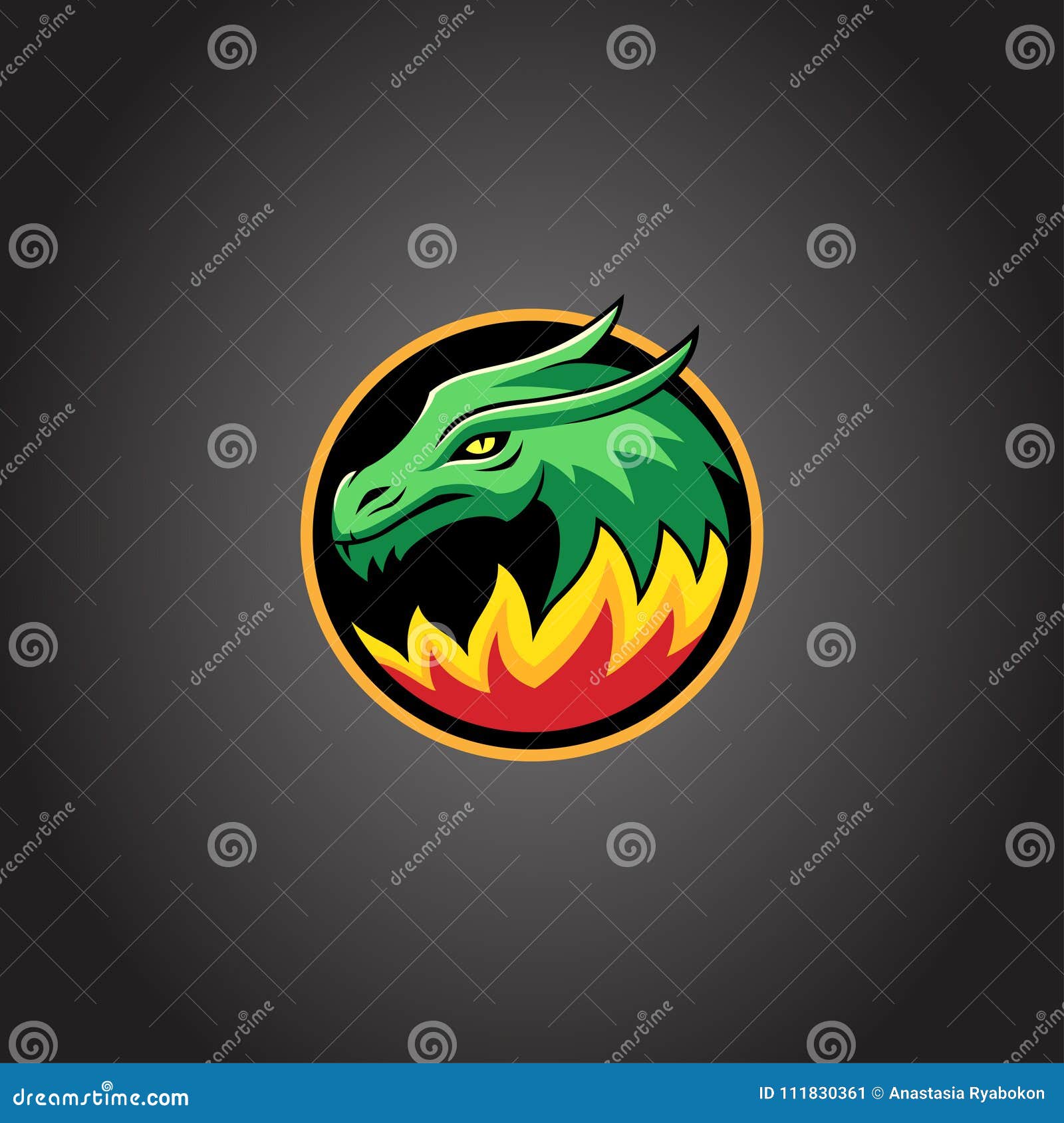 Dragon with Fire Mascot Colorful Logo Vector Stock Vector ...