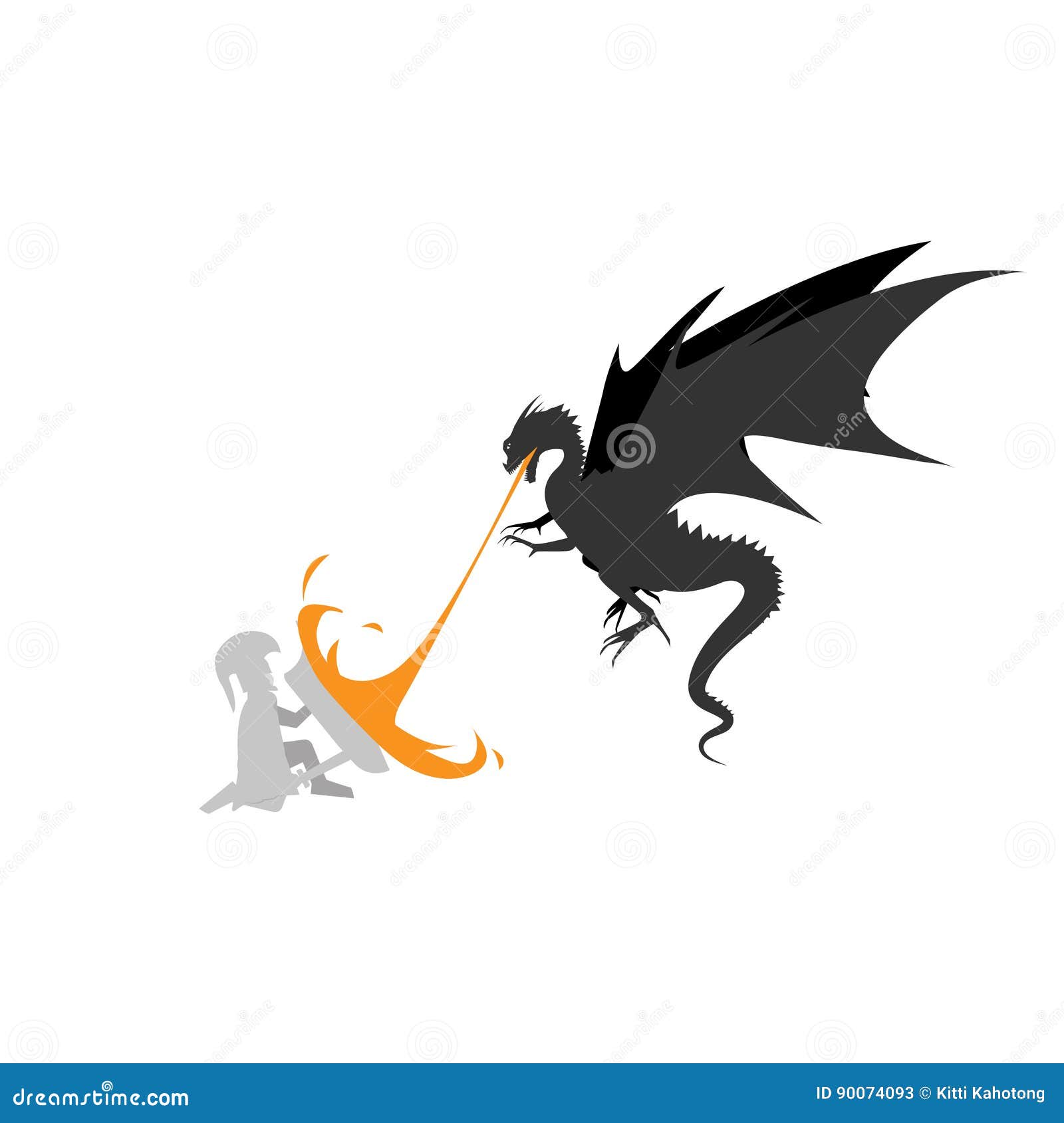 Dragon Fire Monsters With Knights Templar Design Royalty-Free Stock ...