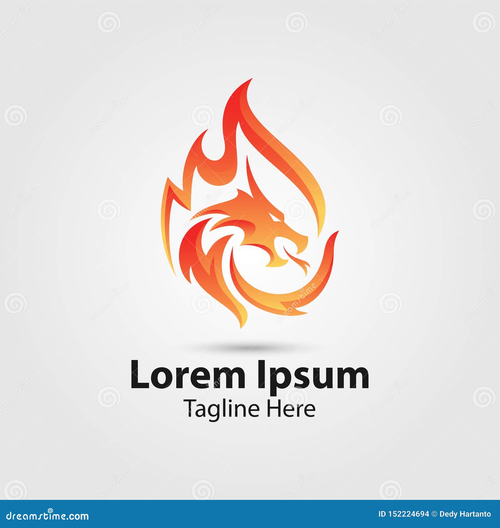 Dragon fire vector logo stock vector. Illustration of company - 152224694