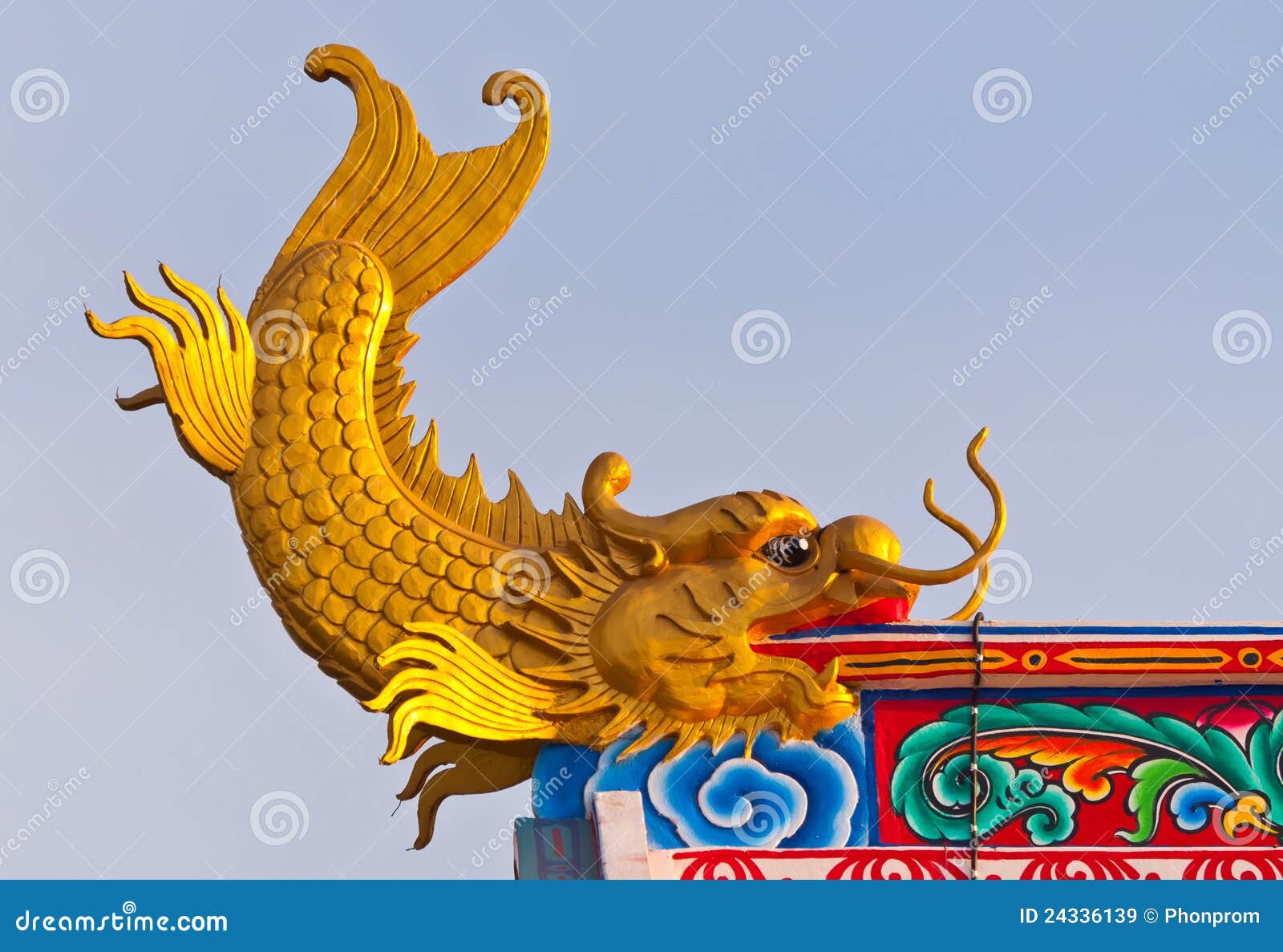 Dragon fish statue stock illustration. Illustration of rock - 24336139