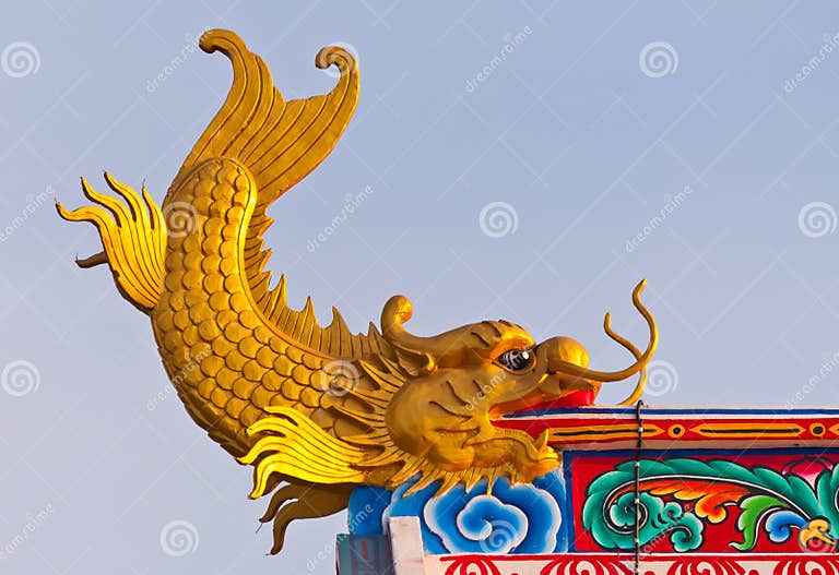 Dragon fish statue stock illustration. Illustration of rock - 24336139