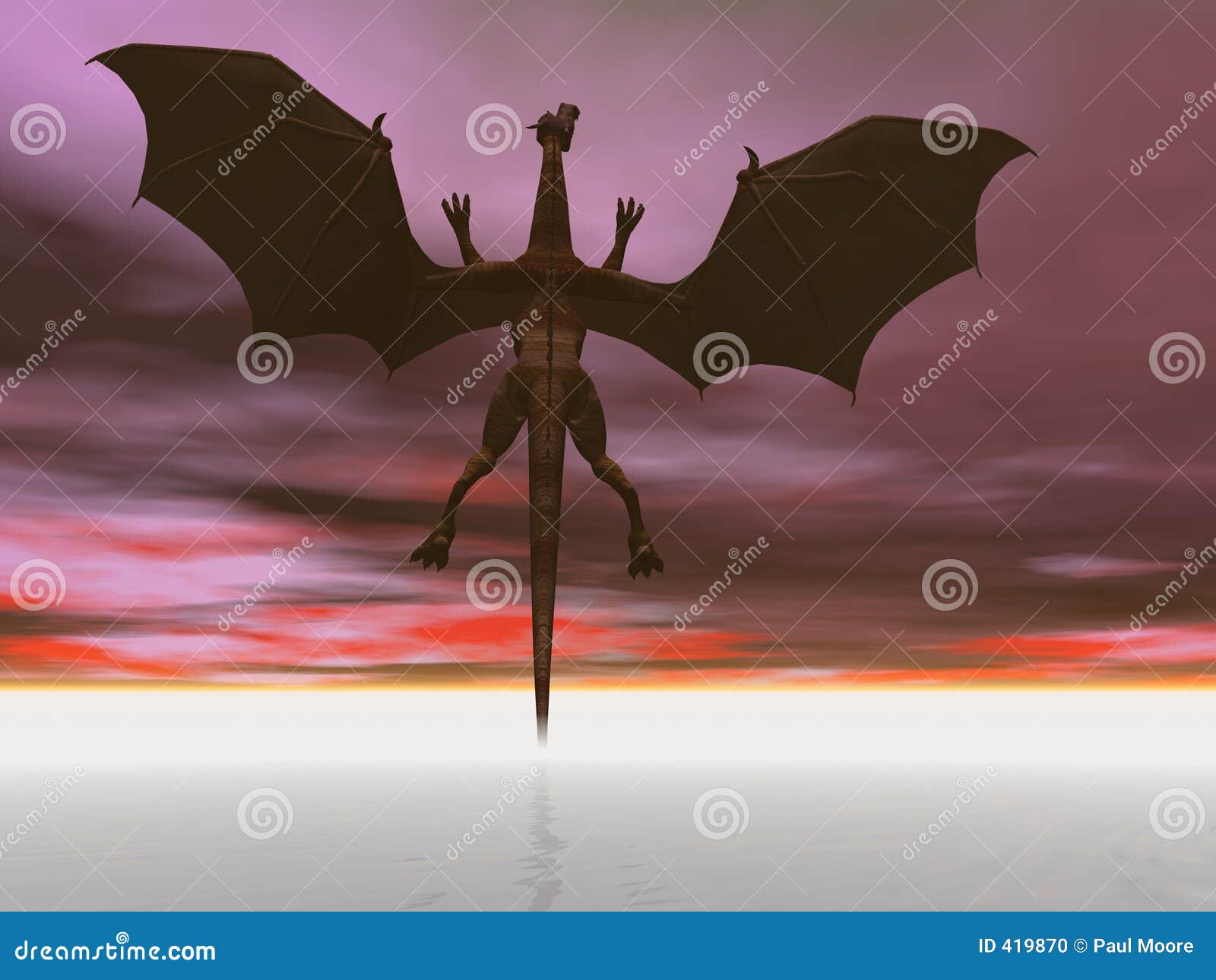 Dragon Flight stock illustration. Illustration of scary - 419870