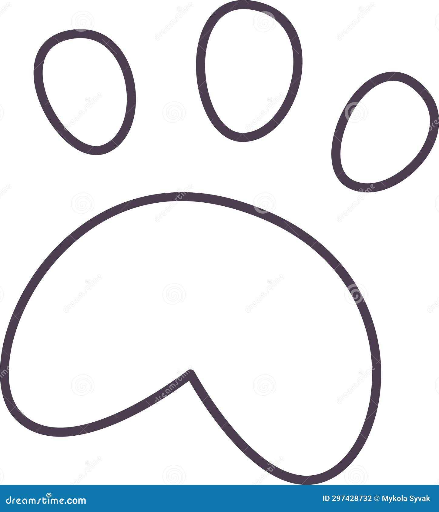 Dragon Footprint Frame. Hand Drawn Rectangle Dinosaur Paw Print Border ...