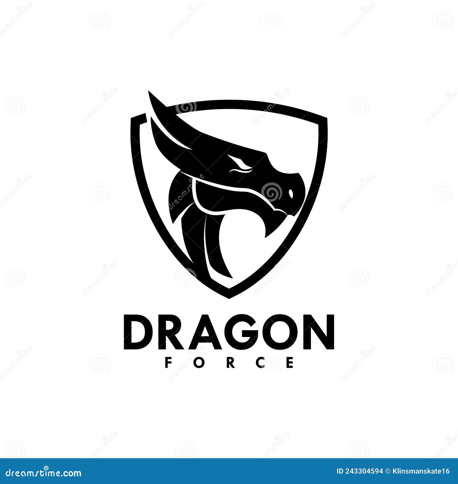 Dragon Force Logo Template Design Concept Vector Stock Vector ...
