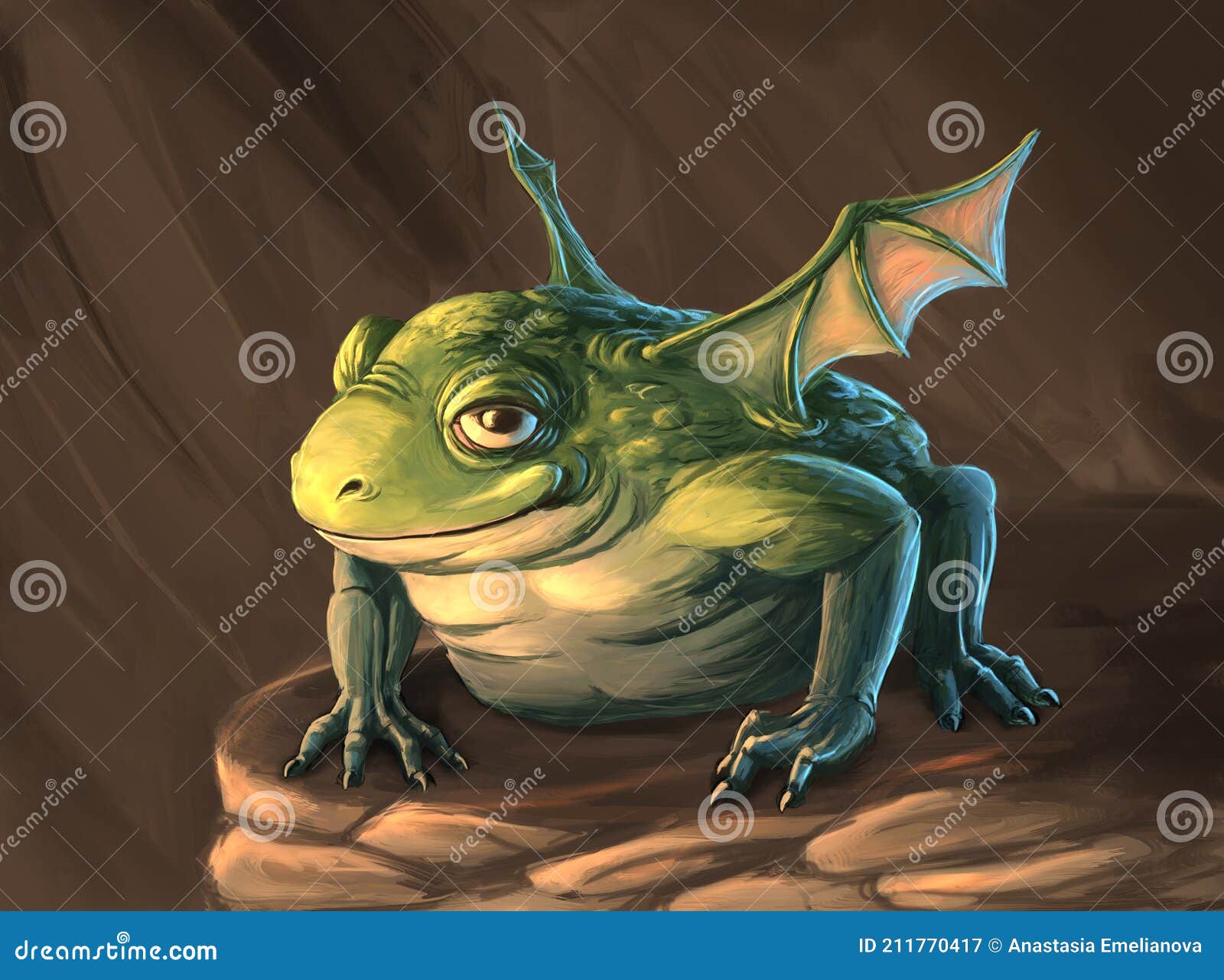 Dragon frog in the cave stock illustration. Illustration of cartoon ...
