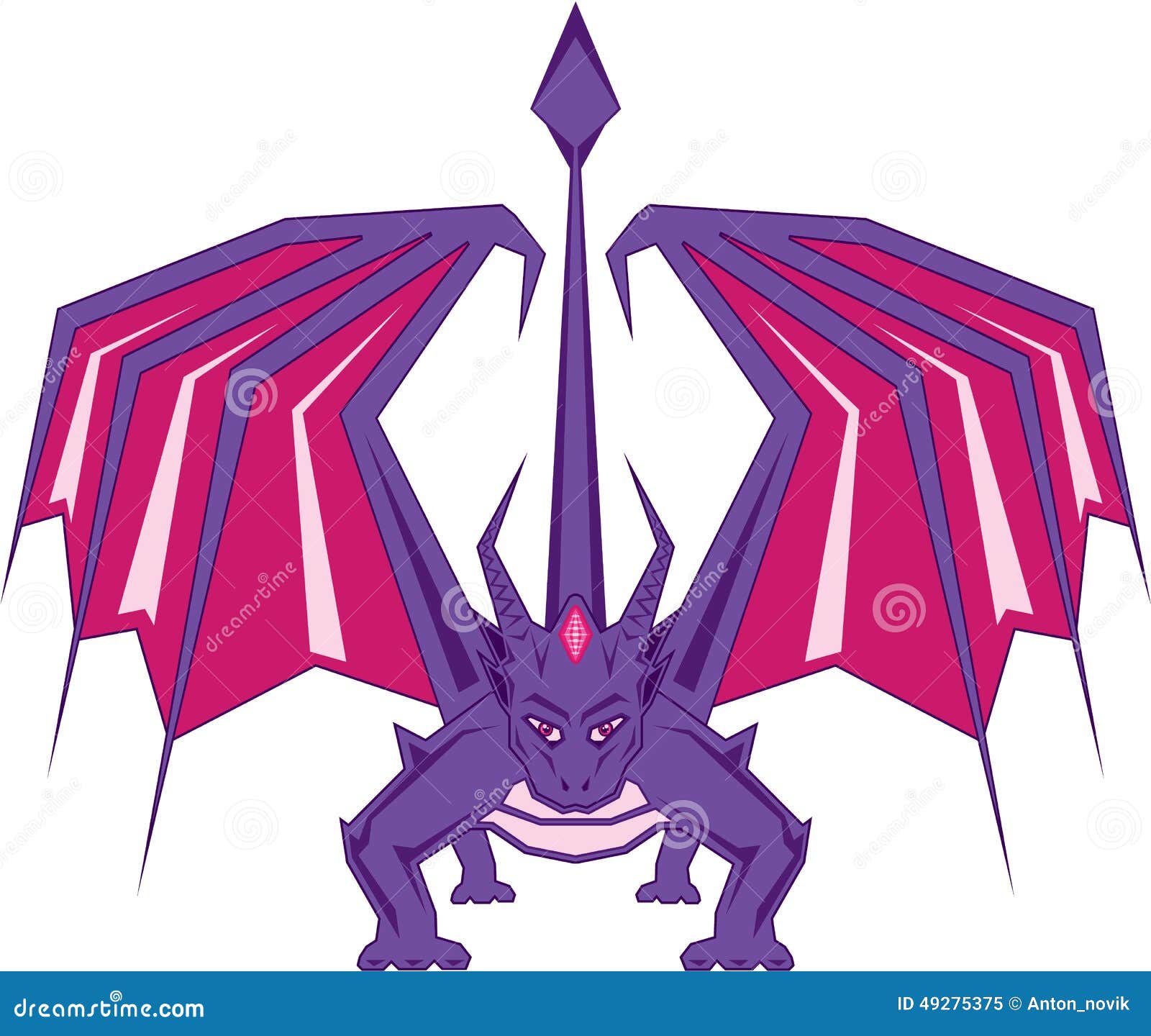 Dragon Front stock vector. Illustration of large, fairytale - 49275375