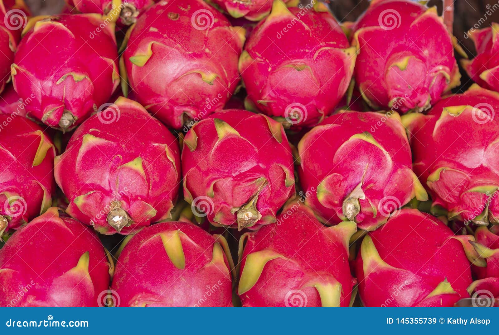 Dragon Fruit Display Close Up Stock Image - Image of produce, close ...