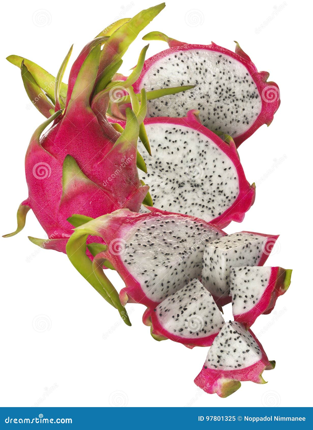 Dragon Fruit Colorful Isolated on White Background Stock Image - Image ...