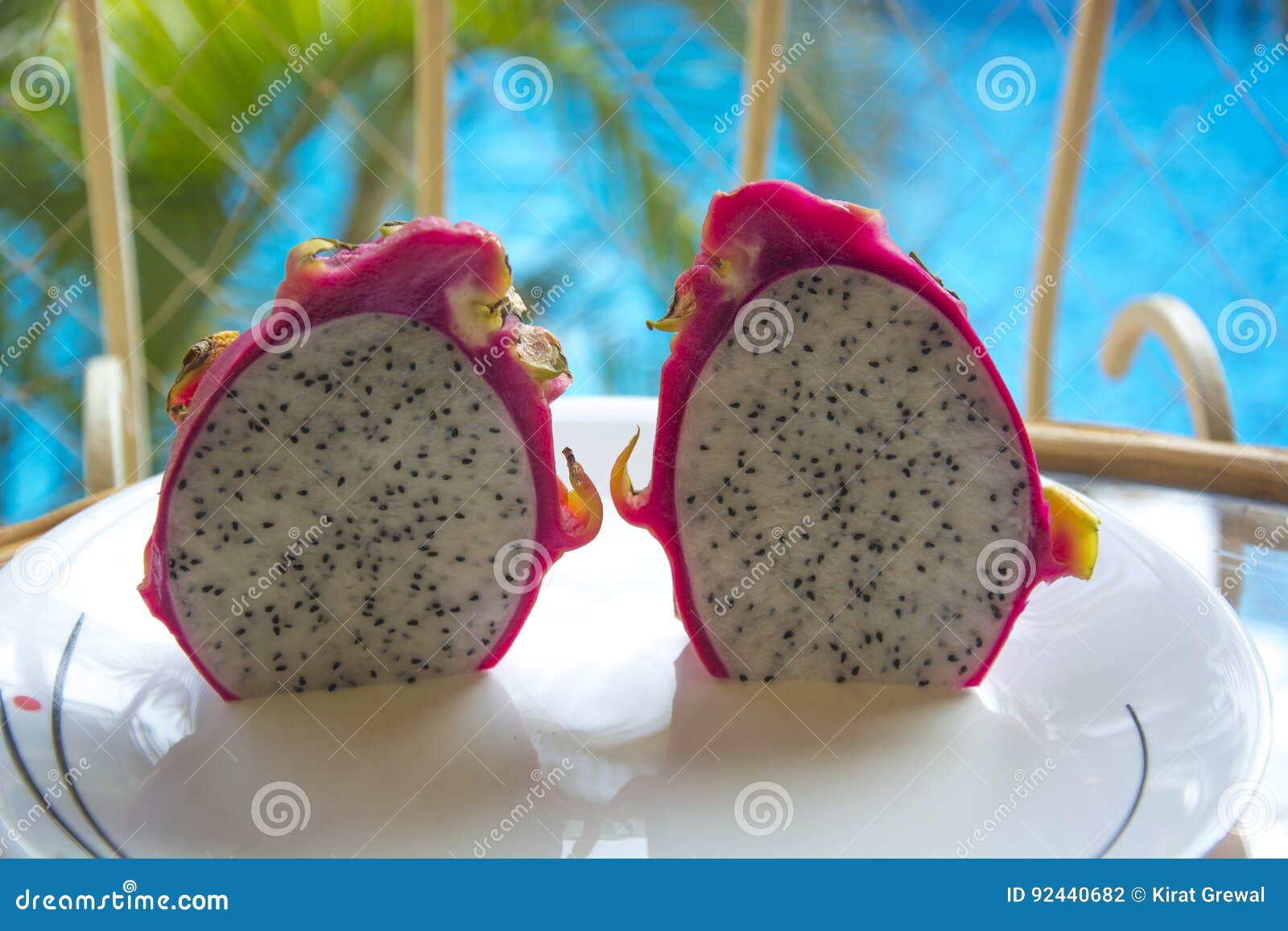 Dragon Fruit Halves stock photo. Image of gourmet, fiber - 92440682