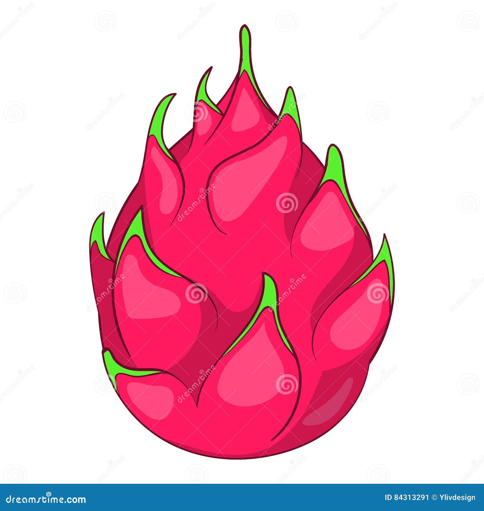 Dragon Fruit Icon, Cartoon Style Stock Vector - Illustration of ...
