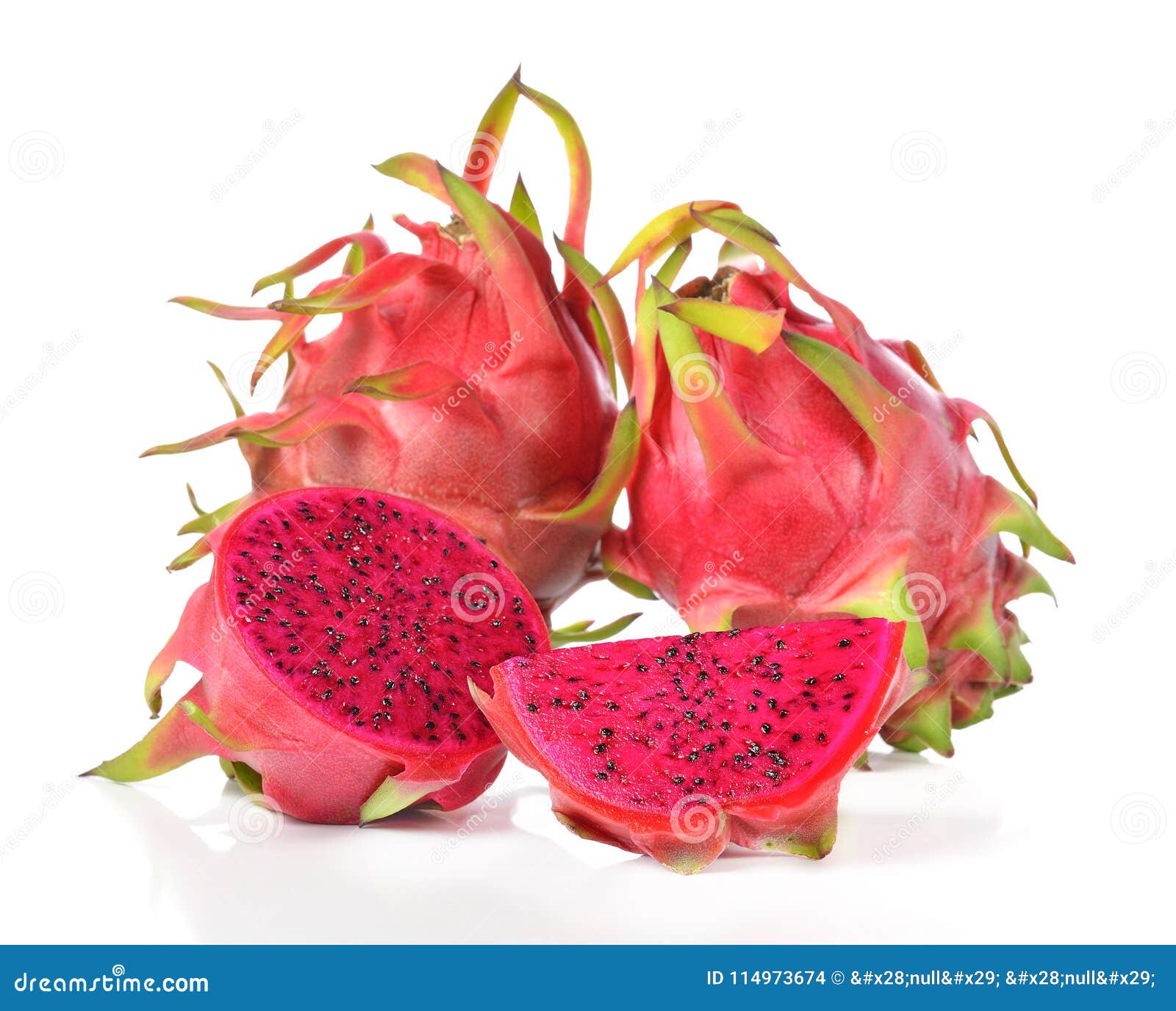 Dragon Fruit Isolated Against White Background. Stock Photo - Image of ...