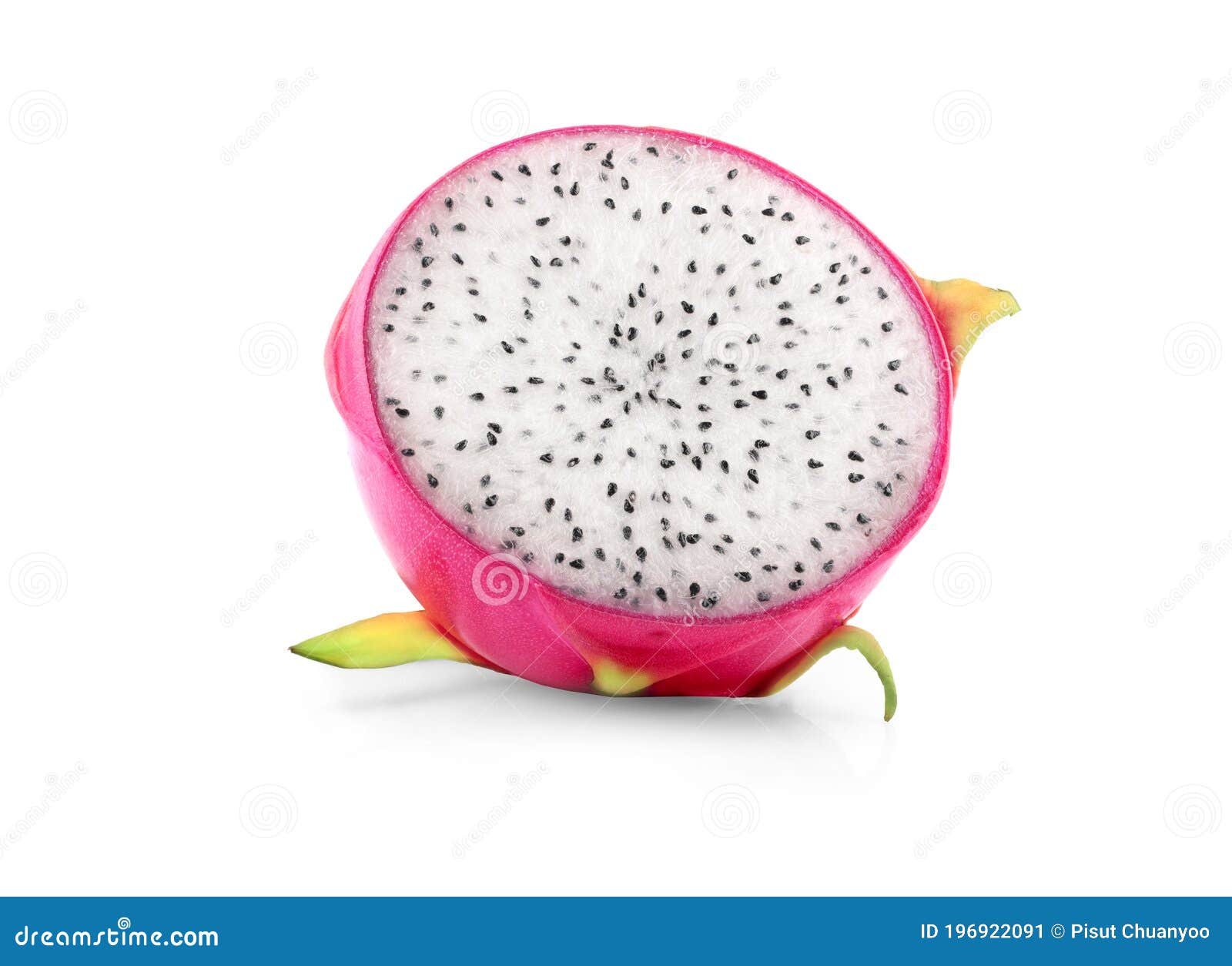 Dragon Fruit Isolated on White Background Stock Image - Image of leaf ...