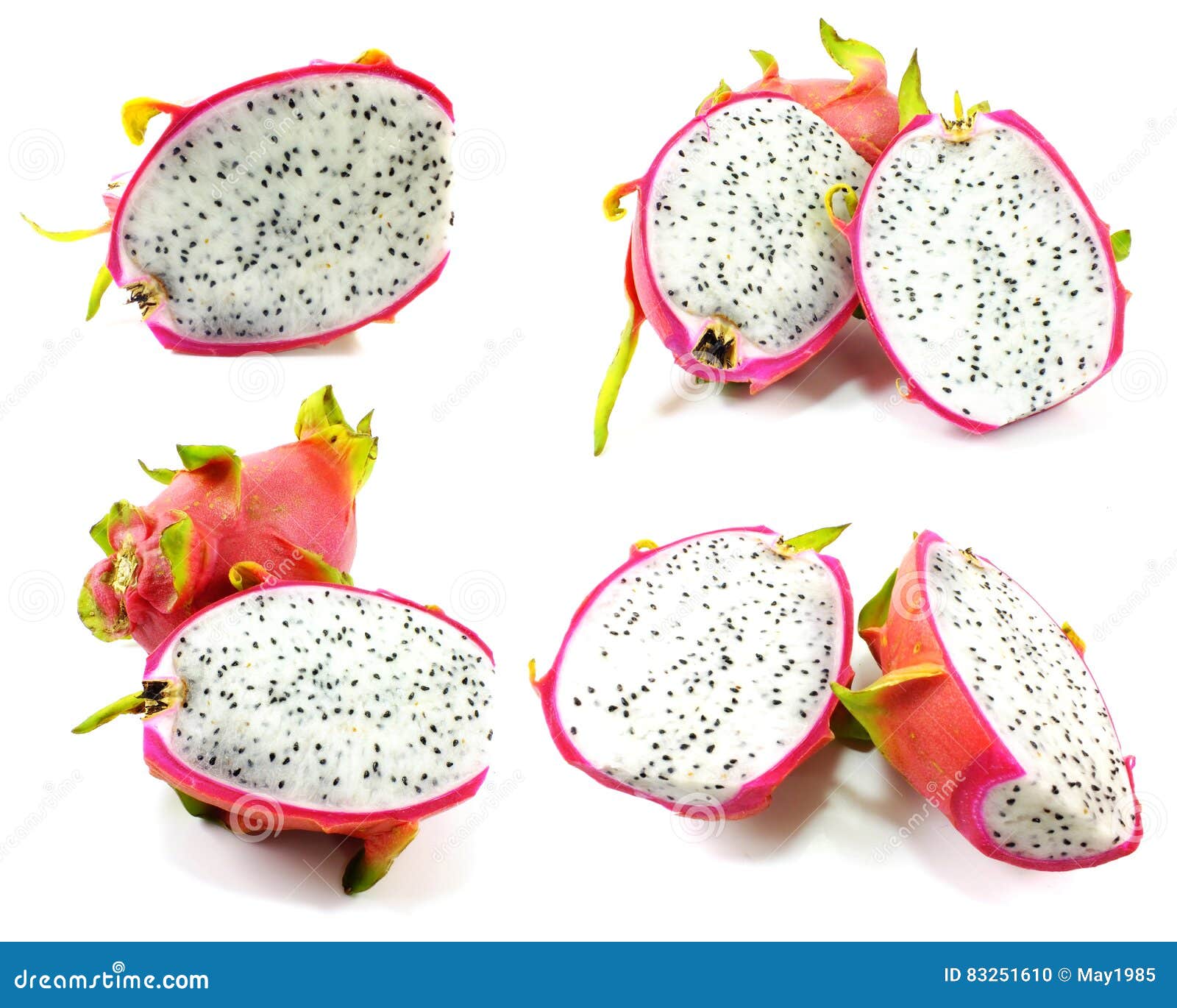 Dragon Fruit Isolated on White Background Stock Photo - Image of ...