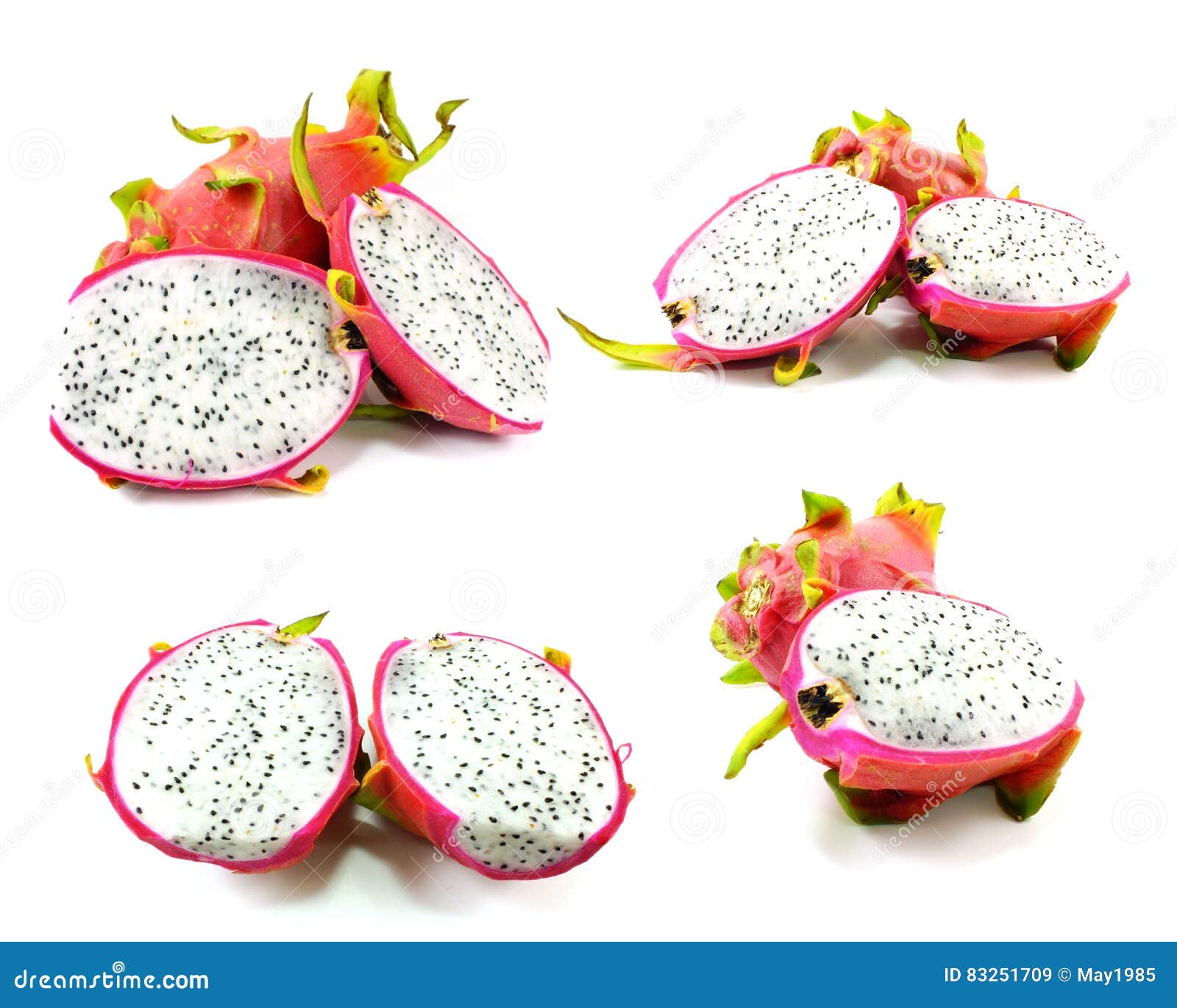 Dragon Fruit Isolated on White Background Stock Image - Image of ...